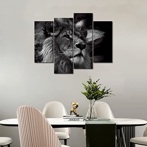 Black and White Lion Head Portrait Wall Art Painting Pictures Print On Canvas Animal The Picture for Home Modern Decoration