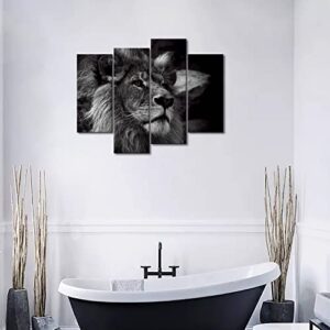 Black and White Lion Head Portrait Wall Art Painting Pictures Print On Canvas Animal The Picture for Home Modern Decoration