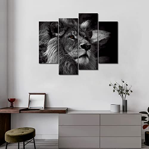 Black and White Lion Head Portrait Wall Art Painting Pictures Print On Canvas Animal The Picture for Home Modern Decoration