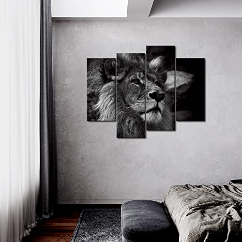 Black and White Lion Head Portrait Wall Art Painting Pictures Print On Canvas Animal The Picture for Home Modern Decoration