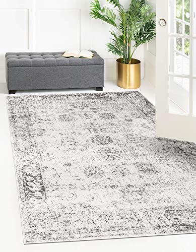 Unique Loom Sofia Collection Area Rug - Casino (8' x 10', Gray/ Beige)