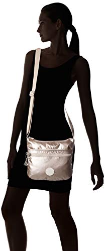 Kipling Women’s Arto Crossbody, Lightweight Everyday Purse, Casual Nylon Shoulder Bag, Metallic Glow