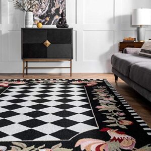 nuLOOM Farmhouse Rooster Area Rug, 3' 6" x 5' 6", Black