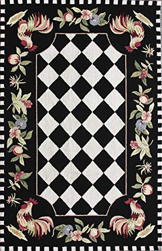 nuLOOM Farmhouse Rooster Area Rug, 3' 6" x 5' 6", Black