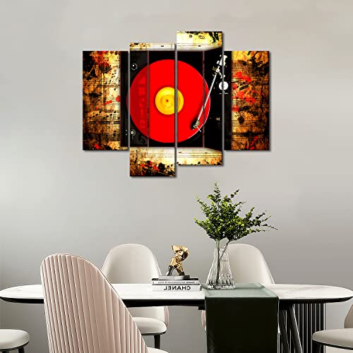 Record in Red and Buttons of Studio Wall Art Painting Pictures Print On Canvas Music The Picture for Home Modern Decoration