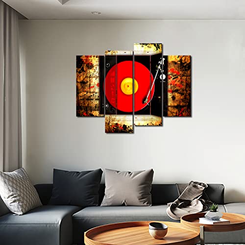 Record in Red and Buttons of Studio Wall Art Painting Pictures Print On Canvas Music The Picture for Home Modern Decoration