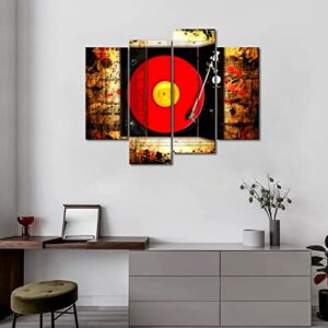 Record in Red and Buttons of Studio Wall Art Painting Pictures Print On Canvas Music The Picture for Home Modern Decoration