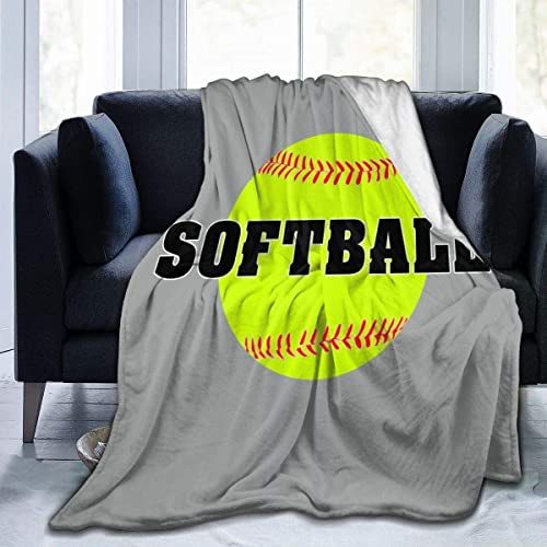 Blanket Softball Baseball in Grey Throw Blanket Ultra Soft Velvet Blanket Lightweight Bed Blanket Quilt Durable Home Decor Fleece Blanket Sofa Blanket Luxurious Carpet for Men Women Kids