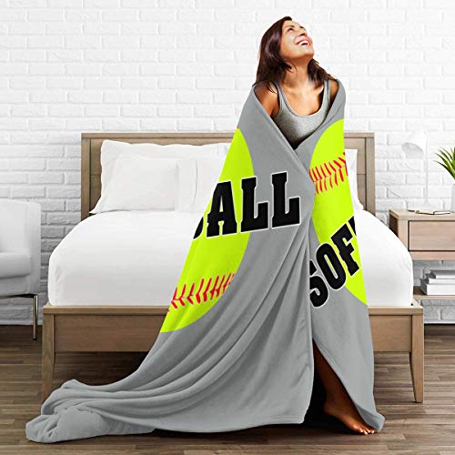 Blanket Softball Baseball in Grey Throw Blanket Ultra Soft Velvet Blanket Lightweight Bed Blanket Quilt Durable Home Decor Fleece Blanket Sofa Blanket Luxurious Carpet for Men Women Kids