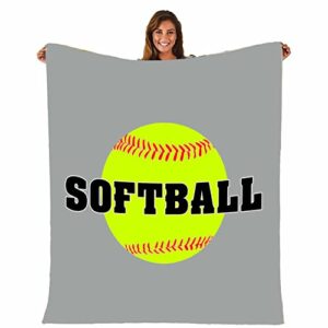 Blanket Softball Baseball in Grey Throw Blanket Ultra Soft Velvet Blanket Lightweight Bed Blanket Quilt Durable Home Decor Fleece Blanket Sofa Blanket Luxurious Carpet for Men Women Kids