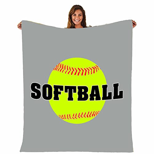 Blanket Softball Baseball in Grey Throw Blanket Ultra Soft Velvet Blanket Lightweight Bed Blanket Quilt Durable Home Decor Fleece Blanket Sofa Blanket Luxurious Carpet for Men Women Kids