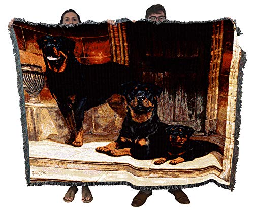 Pure Country Weavers Rottweiler Blanket by Robert May - Gift for Dog Lovers - Tapestry Throw Woven from Cotton - Made in The USA (72x54)