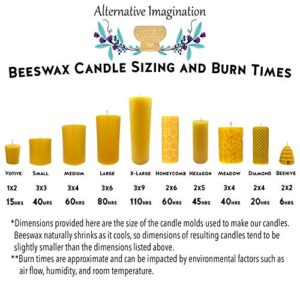 Pure Beeswax Beehive Candle Set - Shaped Votive Candles with a Natural, Light Honey Scent - Eco Friendly Home Decor, Gifts, Favors - Hand Poured in The USA by Alternative Imagination (Pack of 4)