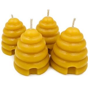 Pure Beeswax Beehive Candle Set - Shaped Votive Candles with a Natural, Light Honey Scent - Eco Friendly Home Decor, Gifts, Favors - Hand Poured in The USA by Alternative Imagination (Pack of 4)