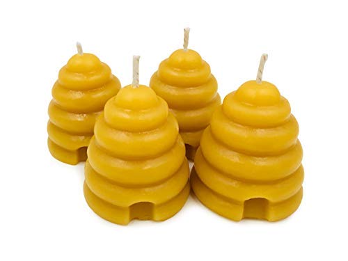 Pure Beeswax Beehive Candle Set - Shaped Votive Candles with a Natural, Light Honey Scent - Eco Friendly Home Decor, Gifts, Favors - Hand Poured in The USA by Alternative Imagination (Pack of 4)