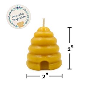 Pure Beeswax Beehive Candle Set - Shaped Votive Candles with a Natural, Light Honey Scent - Eco Friendly Home Decor, Gifts, Favors - Hand Poured in The USA by Alternative Imagination (Pack of 4)