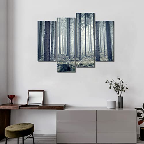 Forest Straight Trees Grass On Land Wall Art Painting The Picture Print On Canvas Landscape Pictures for Home Decor Decoration Gift