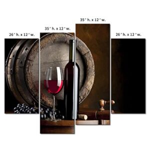 Wine and Fruit with Glass and Barrel Wall Art Painting for Kitchen Pictures Print On Canvas Food The Picture for Home Modern Decoration