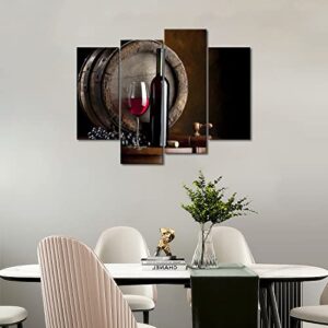 Wine and Fruit with Glass and Barrel Wall Art Painting for Kitchen Pictures Print On Canvas Food The Picture for Home Modern Decoration