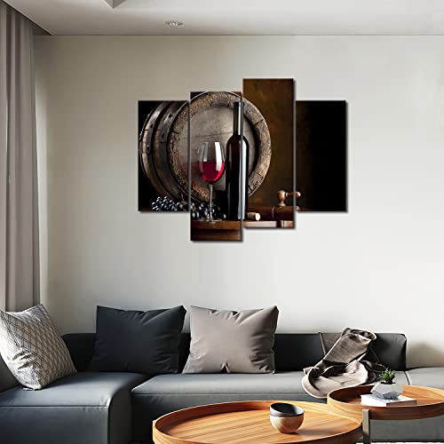 Wine and Fruit with Glass and Barrel Wall Art Painting for Kitchen Pictures Print On Canvas Food The Picture for Home Modern Decoration