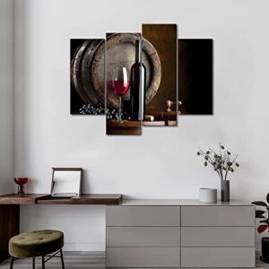 Wine and Fruit with Glass and Barrel Wall Art Painting for Kitchen Pictures Print On Canvas Food The Picture for Home Modern Decoration