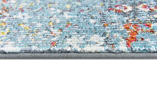 Unique Loom Baracoa Collection Bright Tones Vintage Traditional Runner Rug, 2' 7" x 10' 0", Teal/Ivory