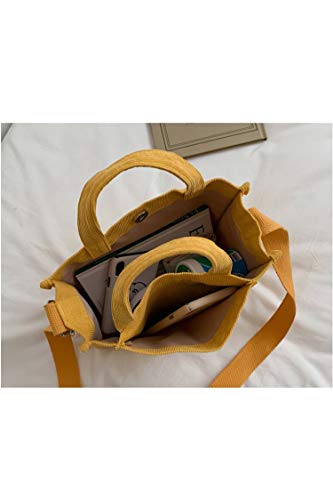 Danling&Unique Women/Girls Small Corduroy Pocket Tote Bag Mini Top Handle Bag Casual Shoulder Bag Handbag Crossbody Bag khaki