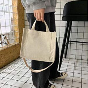 Danling&Unique Women/Girls Small Corduroy Pocket Tote Bag Mini Top Handle Bag Casual Shoulder Bag Handbag Crossbody Bag khaki