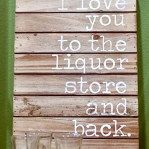 Mud Pie Planked Wood Liquor Store and Back Wall Plaque, Brown