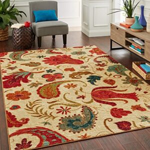 Mohawk Home Tropical Acres Area Rugs, 7 ft 6 in x 7 ft 6 in, Tan