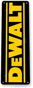 tinworld tin sign dewalt power tools store metal sign decor toolbox garage auto shop cave b074