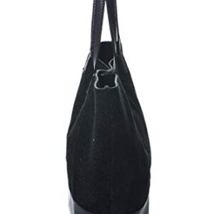 Carla Mancini 'Keira' Designer Tote Bag in Black and Metallic Black Italian Nappa Leather Made in America