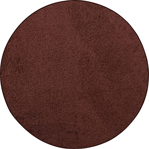 Bright House Solid Color Round Shape Area Rugs Chocolate - 3' Round