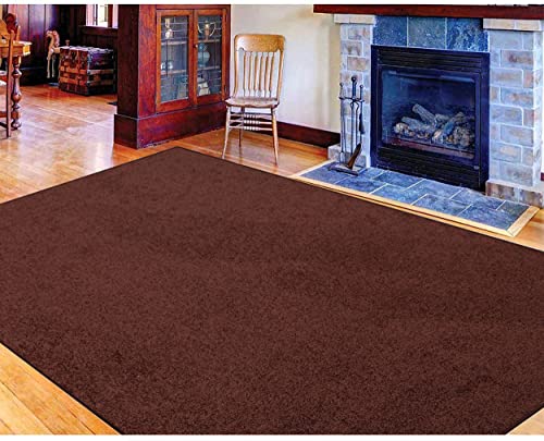 Bright House Solid Color Round Shape Area Rugs Chocolate - 3' Round