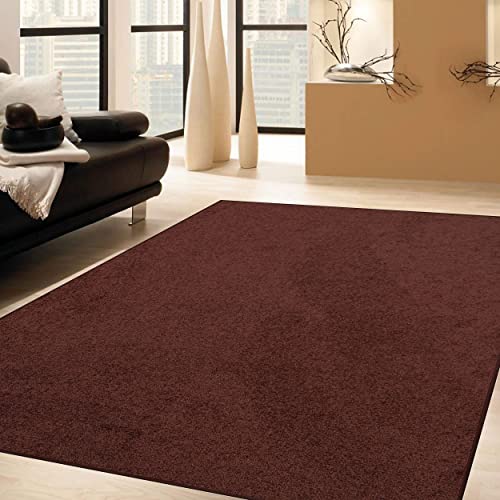 Bright House Solid Color Round Shape Area Rugs Chocolate - 3' Round