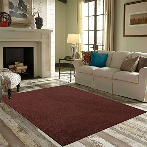 Bright House Solid Color Round Shape Area Rugs Chocolate - 3' Round