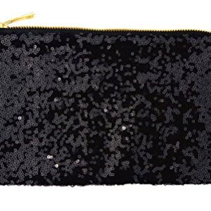 Chezi Women's Glitter Sequins Bag Small Party Evening Bag Purse Handbag (black)