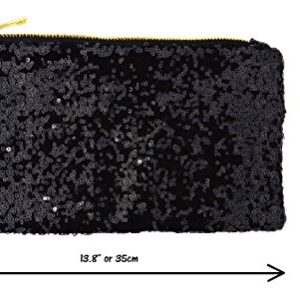 Chezi Women's Glitter Sequins Bag Small Party Evening Bag Purse Handbag (black)