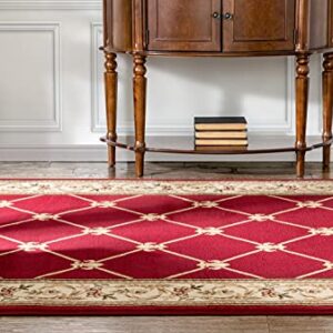 Well Woven Timeless Fleur De Lis Red Formal Area Rug 5'3" X 7'3"