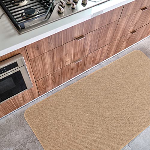 House, Home and More Skid-Resistant Carpet Indoor Area Rug Floor Mat - Pebble Beige - 2 Feet X 3 Feet