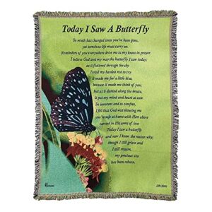 dicksons today i saw a butterfly green 68 x 52 inch tapestry throw blanket