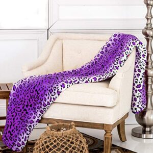 Home Must Haves Safari Animal Print All Season Extra Soft Warm Cozy Premium Sofa Couch Throw Bed Blanket (Queen, Purple Leopard)