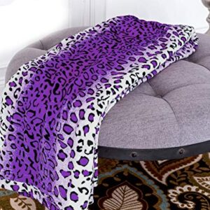 Home Must Haves Safari Animal Print All Season Extra Soft Warm Cozy Premium Sofa Couch Throw Bed Blanket (Queen, Purple Leopard)