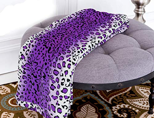 Home Must Haves Safari Animal Print All Season Extra Soft Warm Cozy Premium Sofa Couch Throw Bed Blanket (Queen, Purple Leopard)