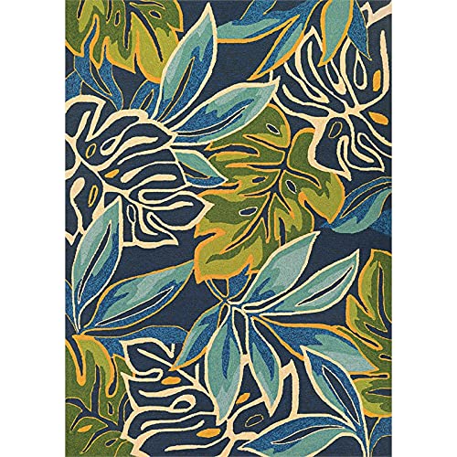 Couristan Covington Areca Palms Indoor/Outdoor Area Rug, 3'6" x 5'6", Azure Blue-Forest Green