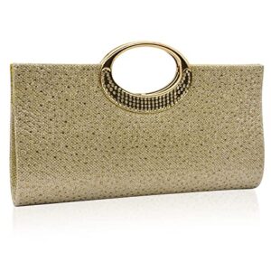 labair women rhinestone clutch purse handbag crystal evening bag wedding party prom purse,gold, small.