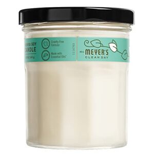 Mrs. Meyer's Soy Aromatherapy Candle, 25 Hour Burn Time, Made with Soy Wax and Essential Oils, Basil, 4.9 oz