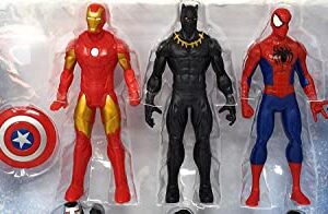 Marvel Avengers Action Figures - Iron Man, Hulk, Black Panther, Captain America, Spider Man, Ant Man, War Machine & Falcon! (8)