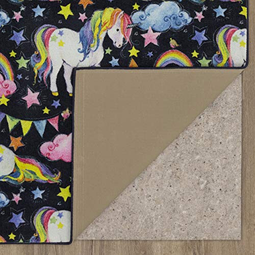 Mohawk Home Girls Playroom Kids Area , Unicorn Wish Rainbow (5' x 8')