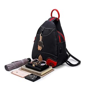 mountop Multipurpose Fashion Backpack Handbag for women and Ladies Nylon Black